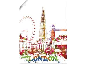 4062144716618 - Wandbild ARTLAND London Grafik Bilder Gr B H 30 cm x 40 cm Poster London Hochformat 1 St bunt Kunstdrucke als Alubild Leinwandbild Wandaufkleber oder Poster in versch Größen