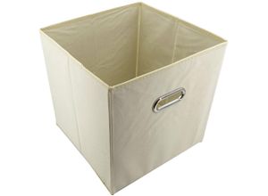 4002148900958 - Aufbewahrungsbox Faltbox beige (elfenbeinfarben) B31cm H31cm T31cm Stoff Aufbewahrungsboxen Faltbox mit Griff