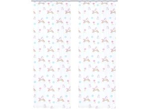 4056751477185 - Vorhang HOME WOHNIDEEN EINHORN Gr 1 bunt B140cm H245cm Voile Polyester Gardinen 2er Pack Schlaufenschal EINHORN bedruckt