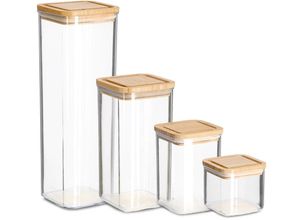 4003368505169 - Vorratsdose ZELLER PRESENT transparent (transparent natur) Lebensmittelaufbewahrungsbehälter 4-teilig 1900 ml 1200 ml 800 ml und 500 ml