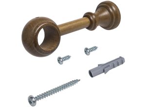 4016318002274 - Träger Thüringen Gr 1 braun (eichefarben rustikal) L125cm Gardinenstangenhalterungen für Gardinenstangen Ø 28 mm