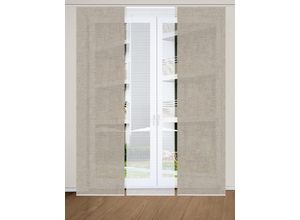 4056751444316 - Schiebegardine HOME IN GREEN ESTRA Gr 1 grau (taupe) B60cm H245cm Polyester Gardinen SET DIGITALDRUCKBAMBUSOPTIK RECYCELT