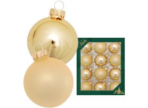 0024762212822 - Weihnachtsbaumkugel KREBS GLAS LAUSCHA Glaskugelsortiment Goldfarben Glanz Satin Ø ca 5 cm gold (goldfarben) Ø5cm Glas Weihnachtsbaumkugeln Weihnachtsdeko Christbaumschmuck Christbaumkugeln aus Glas