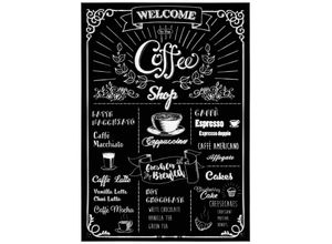 4036834177393 - Wandtattoo KOMAR Coffeeshop - Größe 50 x 70 cm schwarz (schwarz weiß) B50cm H70cm Folie Wandtattoos selbstklebend Wandsticker