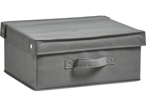 4003368146058 - Organizer ZELLER PRESENT Faltbar grau B33 H15 T28 Polypropylen Aufbewahrungsboxen Aufbewahrungsbox mit Deckel