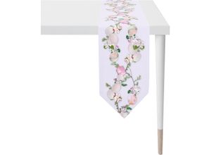 4003440227439 - Tischband APELT 6907 HAPPY EASTER Osterdeko Ostern bunt (weiß flieder rosa grün) B25cm L175cm Baumwolle Polyester Tischdecken Digitaldruck