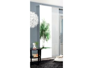 4056751538251 - Schiebegardine HOME WOHNIDEEN TREE Gr 1 grün B60cm H245cm Polyester Gardinen Schiebewand Seidenoptik Digitaldruck