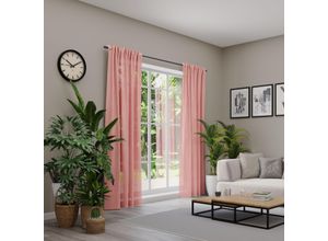4006470481567 - Gardine HEINE HOME Gardinen Gr 245 cm Multifunktionsband 140 cm orange (koralle) Halbtransparente Gardinen