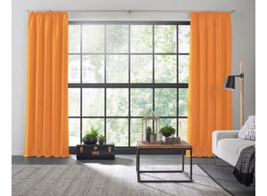 4004567417284 - Vorhang WIRTH Dim out Gardinen Gr 145 cm Kräuselband 142 cm orange Kräuselband nach Maß