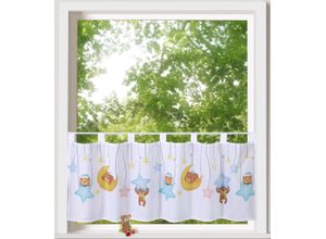 4005385833355 - Scheibengardine WECKBRODT Henry bunt (multi) B120cm H45cm Microfaser Polyester Gardinen Bistro Voile Kinder bedruckt HxB 45x120cm Gardine Store