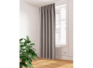 4056751531900 - Vorhang HOME WOHNIDEEN HADINA Gr 1 grau (taupe) B140cm H300cm Leinenstruktur Polyester Gardinen Kombibandschal Leinenstruktur Raumhoch