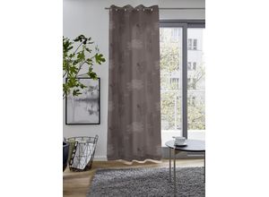 4025358015410 - Vorhang AMSTERDAM Gardinen Gr 235 cm Ösen 135 cm braun Ösen blickdicht bedruckt verschiedene Größen