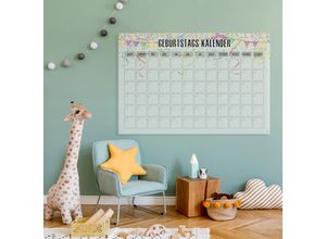 4067437104660 - Wanddekoobjekt QUEENCE Happy Birthday bunt Wanddekoobjekte B H T 70cm x 50cm x 04cm Geburtstags-Kalender Acrylglas Geburtstagskalender Kinder Wandkalender Acrylglas zum beschriften B70cm H50cm T04cm