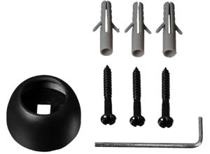 4016318196386 - Wandbefestigung Gardinenstangenhalterungen Gr Ø 16 cm schwarz Gardinenstangenhalter Gardinenstangenhalterungen für Gardinenstangen Ø 20 mm