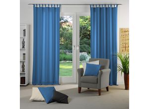 4004567413835 - Vorhang WIRTH Dim out blau Gardinen 205cm Schlaufen 142cm Polyester nach Maß B142cm H205cm