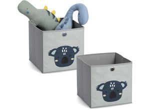 4003368503776 - Organizer ZELLER PRESENT Koala grau B28cm H28cm T28cm Vlies Aufbewahrungsboxen Aufbewahrungsbox flach zusammenfaltbar Vlies