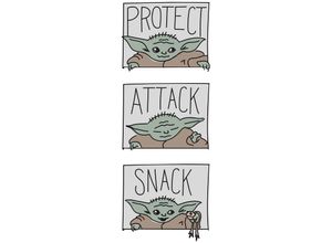 4055065190308 - Bild KOMAR Mandalorian The Child Protect Attack Snack bunt (farbe bild(er) bunt) B50cm H70cm Papier Holz Bilder Wandbild zur Dekoration im Kinderzimmer - ohne Rahmen