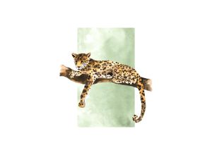 4055065179273 - Bild KOMAR Lazy Leopard bunt (farbe bild(er) bunt) B50cm H70cm Papier Holz Bilder Wandbild zur Dekoration - ohne Rahmen