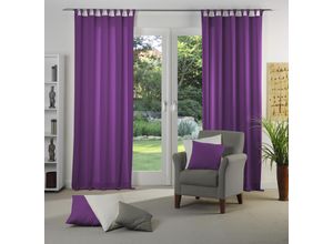 4004567419202 - Vorhang WIRTH Dim out lila Gardinen 175cm Schlaufen 142cm Polyester nach Maß B142cm H175cm