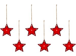 4064118995494 - Dekostern CREATIV DECO Weihnachtsstern Weihnachtsdeko rot Christbaumschmuck Dekosterne Gr B H T 1250 cm x 1250 cm x 100 cm rot Weihnachtssterne mit Schneeflocken-Design