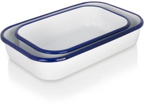 4006776113759 - Auflaufform KRÜGER Husum weiß B H L T 65cm Emaille Auflaufformen (26+32 cm)