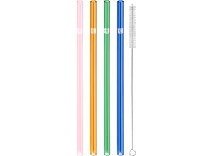 4009839640940 - Trinkhalme ZWILLING Sorrento bunt L23 Borosilikatglas Küchenhelfer-Sets Vier Glasstrohhalme Borosilikatglas gemischte Farben gerade