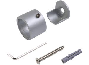 4016318203329 - Wandträger Power grau (aluminiumfarben) Ø2cm Gardinenstangenhalterungen für Gardinenstangen Ø 20 mm