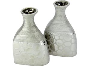 4019844713768 - Dekovase HOME AFFAIRE Vasen Gr B H T 12 cm x 19 cm x 6 cm silberfarben Blumenvasen Vasen