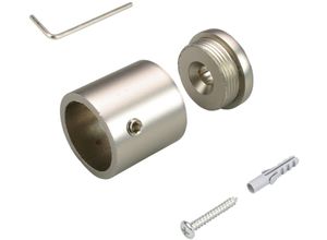 4016318079948 - Wandbefestigung Gardinenstangenhalterungen Gr Ø 16 cm silberfarben (chromfarben matt) Gardinenstangenhalter Gardinenstangenhalterungen für Gardinenstangen Ø 16 mm