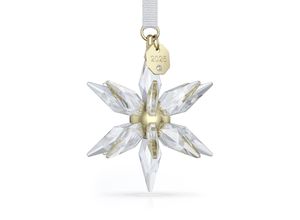 9009657015062 - Dekohänger SWAROVSKI Kristallfigur Sammelfigur Annual Edition 3D Ornament 2025 weiß (kristallweiß goldfarben weiß) Dekohänger Kristallglas Metall Baumwolle Kristall