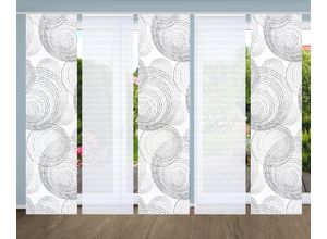 4056751443920 - Schiebegardine HOME IN GREEN SPIRO Gr 1 grau B60cm H245cm Polyester Gardinen SET DIGITALDRUCKBAMBUSOPTIK RECYCELT