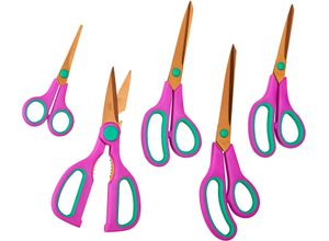 4019256020713 - Scheren-Set KING Easycut Scheren lila (beere) Schneidehilfen und Scheren 5 Scheren Edelstahlklingen Titan beschichtet Soft-Touch Griffe 4019256020713 - Scheren-Set KING Easycut Scheren lila (beere) Schneidehilfen und Scheren 5 Scheren Edelstahlklingen Titan beschichtet Soft-Touch Griffe