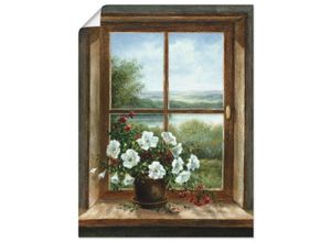 4055327286732 - Wandbild ARTLAND Blumen am Fenster Bilder Gr B H 60 cm x 80 cm Poster Arrangements 1 St braun Bild Leinwandbild Kunstdrucke Bilder als Alubild Leinwandbild Wandaufkleber oder Poster in versch Größen