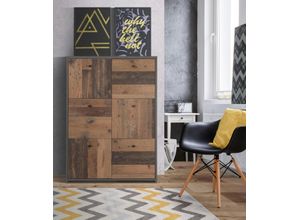 5904767891176 - Kommode CHEST grau (betonoptik old wood vintage) B772 H1127 T296 Dekorfolie Sideboards Breite ca 77 cm
