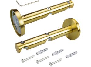 4016318167157 - Deckenträger für Gardinenstangen Gardinenstangenhalterungen Gr Ø 16 cm goldfarben (goldfarben matt) Gardinenstangenhalter Gardinenstangenhalterungen für Gardinenstangen Ø 16 mm
