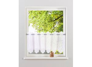 4068222498995 - Scheibengardine HOME AFFAIRE Maarle Gr 4 weiß B120cm H45cm Polyester Polyester Gardinen