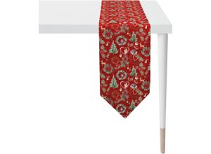 4003440255456 - Tischband APELT 9528 WINTERWELT Weihnachtsdeko Weihnachten bunt (rot grün bunt) B32cm L175cm Baumwolle Polyester Tischdecken Digitaldruck