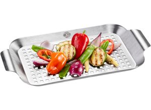 4006664892575 - Grillpfanne GEFU BBQ silber (silberfarben) B187cm H25cm L33cm Pfannen