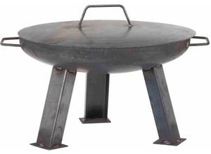 4019111001727 - Deckel Ø 57 cm grau (anthrazit) B57cm H02cm L57cm Ø57cm Stahl Deckel für Feuerschale XXL Ø55 cm
