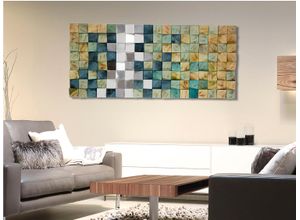 4063387384060 - Holzbild CASABLANCA BY GILDE Yesil rechteckig silber (farbe bild(er) grün silberfarben weiß) B1235cm H55cm T75cm Holzwerkstoff Bilder