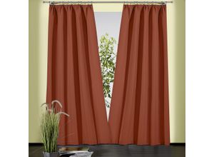 4005385822502 - Vorhang WECKBRODT Sento Gardinen Gr 150 cm Kräuselband 135 cm orange (terra) Kräuselband Gardine Gardine blickdicht Baumwolle matte Struktur unifarben