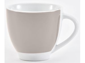 4009290155731 - Tasse VAN WELL Vario grau (taupe weiß) B245cm H95cm Porzellan Trinkgefäße spülmaschinen- und mikrowellengeeignet 6-teilig