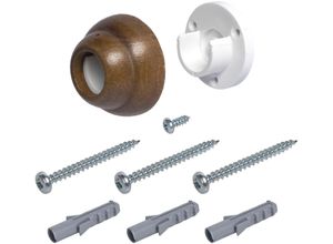4016318002311 - Wandträger Thüringen braun (eichefarben rustikal) Ø28cm Gardinenstangenhalterungen für Gardinenstangen Ø 28 mm