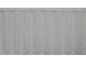 4028298306518 - Scheibengardine STICKEREIEN PLAUEN Pescara Gr 1 weiß (weiß beige) B95cm H30cm Voile Polyester Gardinen