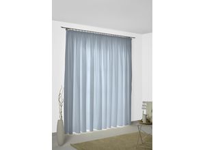 4004567339791 - Vorhang WIRTH Neveres Gr 1 blau (graublau) B135cm H145cm Jacquard Baumwolle Gardinen
