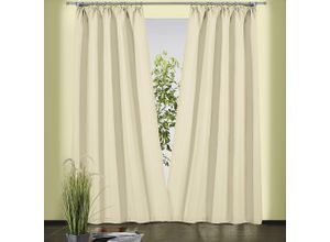 4005385822403 - Vorhang WECKBRODT Sento Gardinen Gr 180 cm Kräuselband 135 cm beige (natur) Kräuselband Gardine Gardine blickdicht Baumwolle matte Struktur unifarben