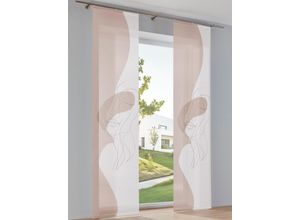 4056751539654 - Schiebegardine HEINE HOME Gr 1 beige (natur) B57cm H145cm Polyester Gardinen