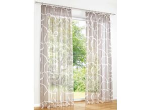 6943755951521 - Gardine HEINE HOME Gardinen Gr 145 cm Universalzugband 140 cm beige (taupe weiß) Halbtransparente Gardinen 6943755951521 - Gardine HEINE HOME Gardinen Gr 145 cm Universalzugband 140 cm beige (taupe weiß) Halbtransparente Gardinen