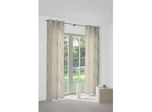 4004567149925 - Vorhang WIRTH Lupara Gr 1 beige B132cm H150cm Jacquard Obermaterial 75% Polyester 25% Baumwolle Gardinen