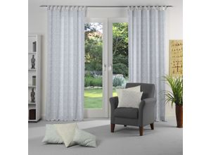 4004567525842 - Vorhang WIRTH Telfort Gr 1 blau B132cm H145cm Jacquard Baumwolle Polyester Gardinen